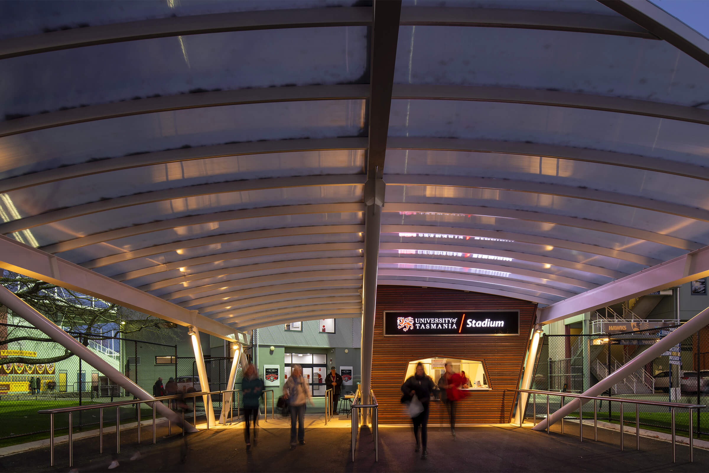 Utas Stadium UTAS Stadium Gates PLA Philp Lighton Architects